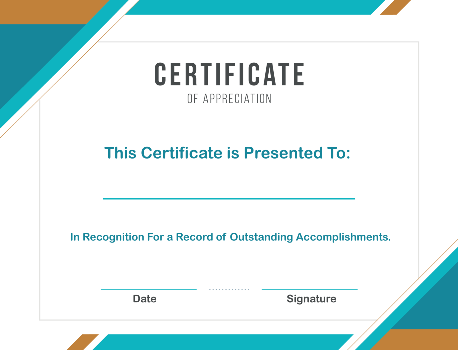 Free Sample Format Of Certificate Of Appreciation Template For In 